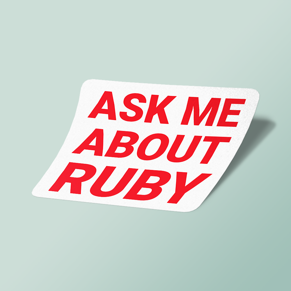 خرید و قیمت استیکر ask me about ruby | ترب